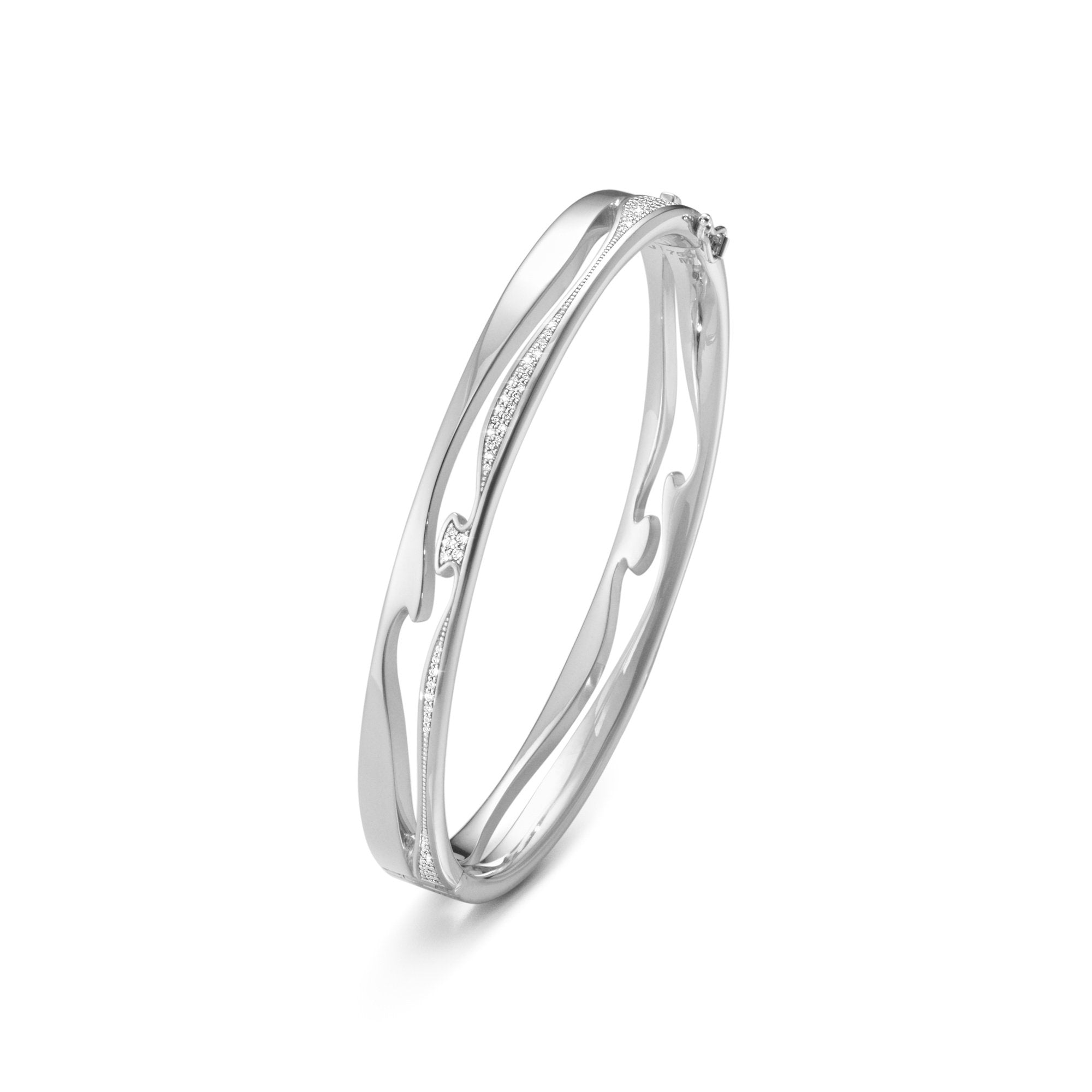 Georg Jensen Fusion 18ct White Gold 0.73ct Diamond Bangle | British Diamond Company