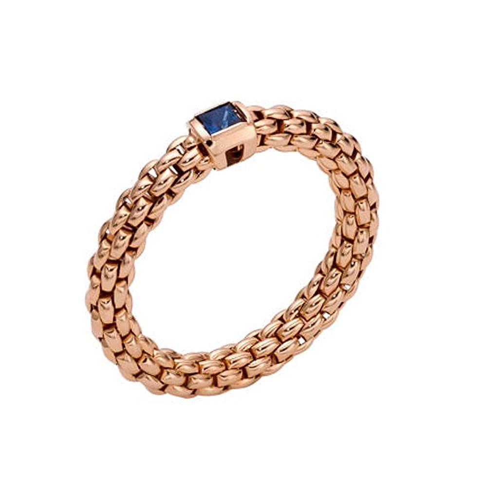 Fope Souls 18ct Rose Gold Sapphire Flexible Ring | British Diamond Company