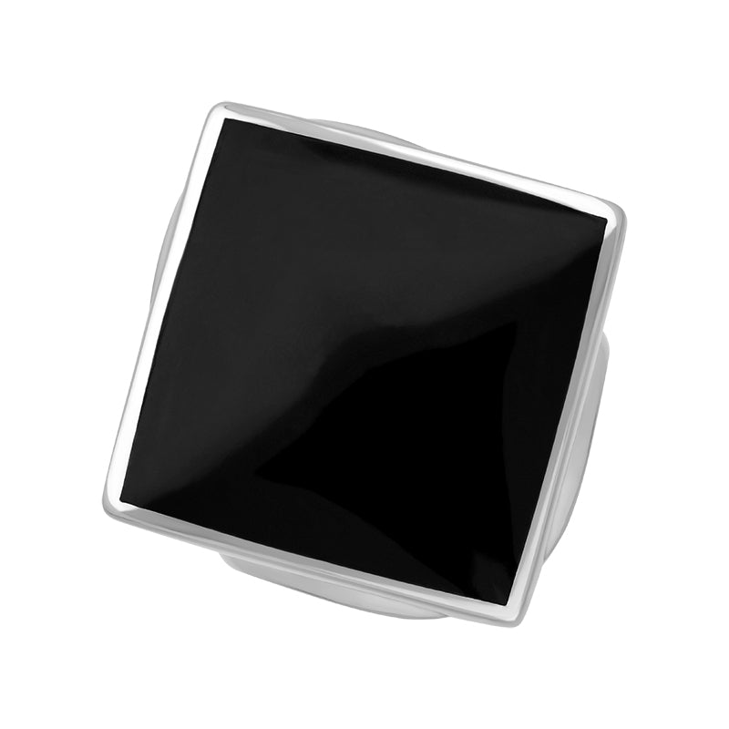18ct White Gold Whitby Jet Hallmark Medium Rhombus Ring | British ...