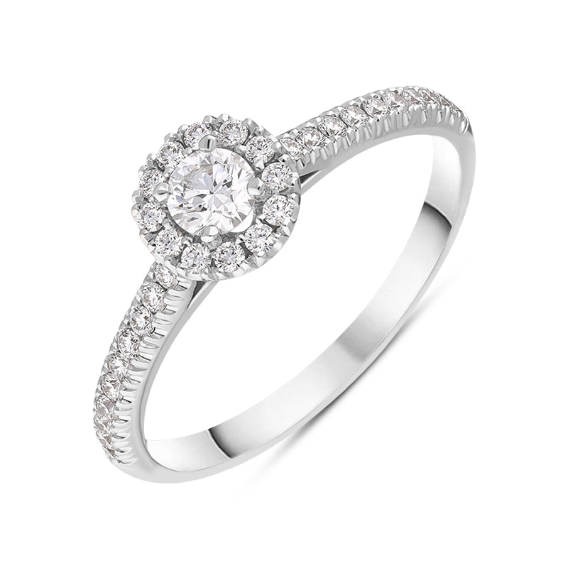 18ct White Gold Diamond Round Cluster Ring | British Diamond Company