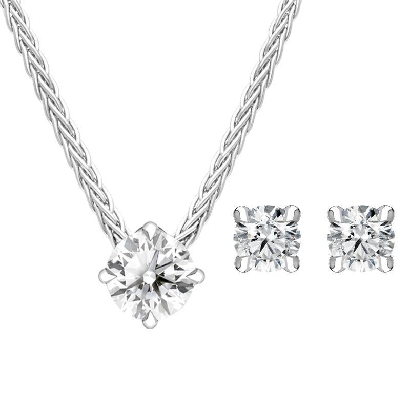 18ct White Gold Diamond Two Piece Gift Set | British Diamond Company