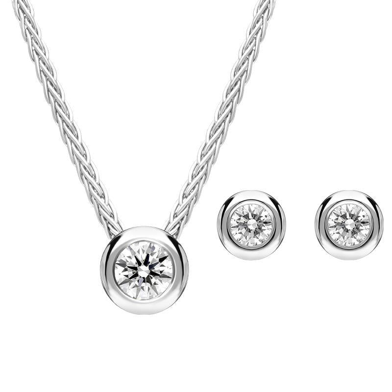18ct White Gold Diamond Two Piece Gift Set | British Diamond Company