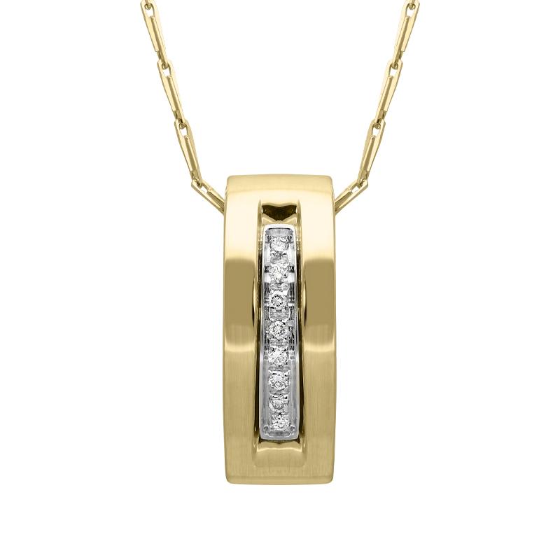 18ct Yellow Gold Diamond Whistle Shape Necklace | British Diamond Company