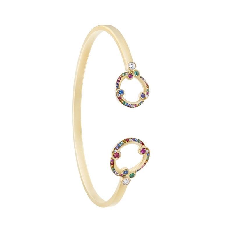 Faberge Rococo 18ct Yellow Gold Multi-Coloured Bangle | British Diamond ...