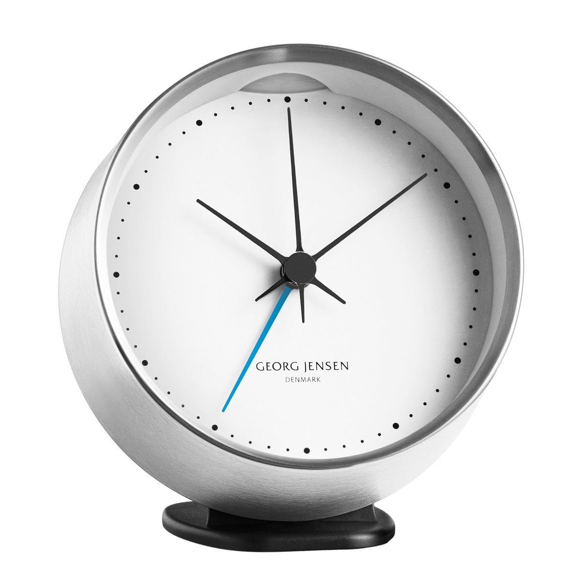 Georg Jensen Clock HK Stainless Steel 10cm Alarm | British Diamond Company
