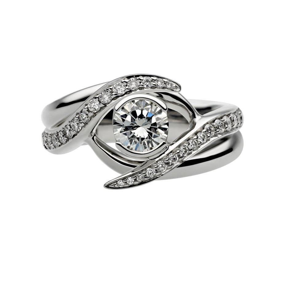 Shaun Leane 18ct White Gold Inward Interlocking Ring Set | British ...