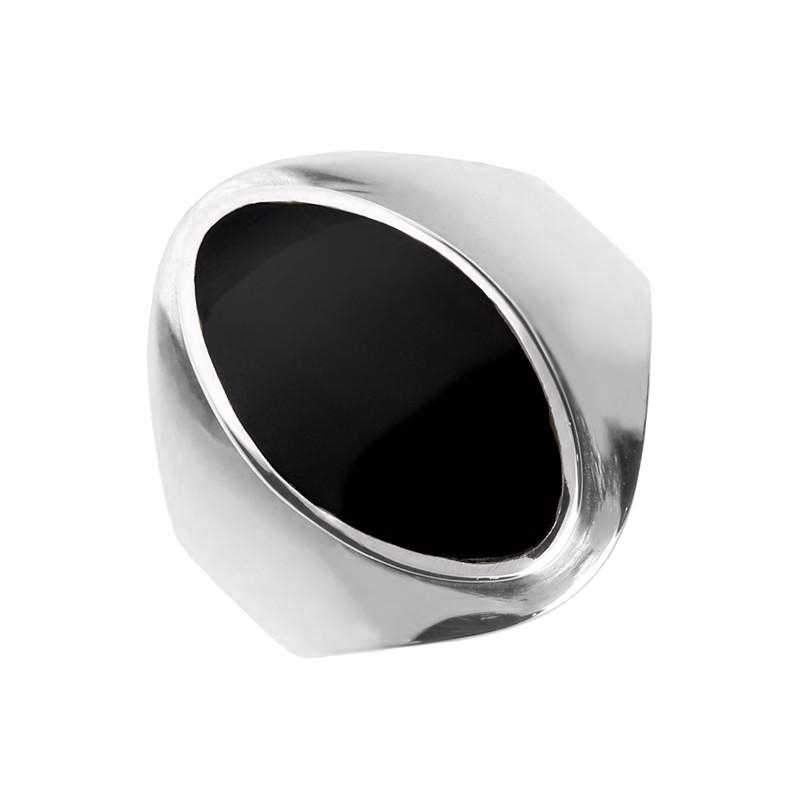 Sterling Silver Whitby Jet Oval Ring | British Diamond Company