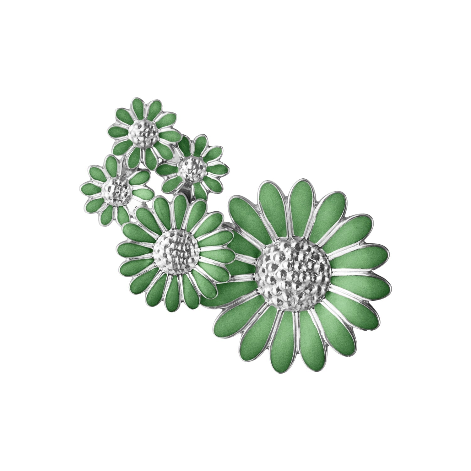 Georg Jensen Stine Goya Daisy Sterling Silver Vivid Green Enamel Singl ...