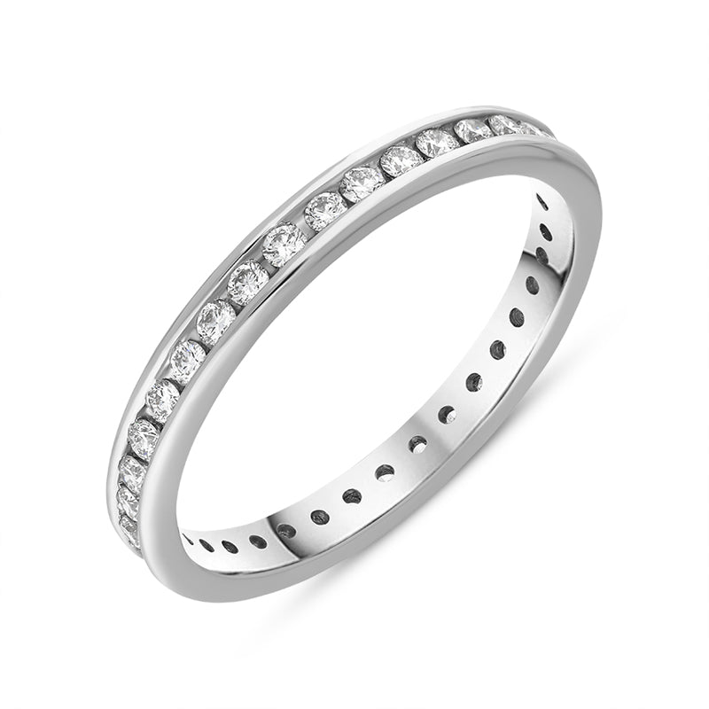 Platinum Diamond Channel Set Full Eternity Ring | British Diamond Company