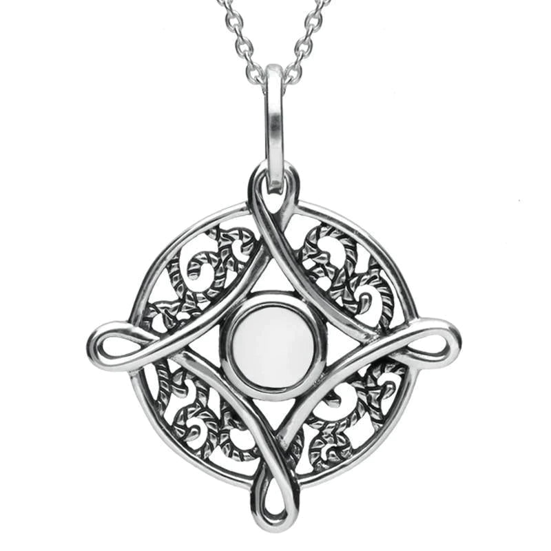 Sterling Silver Bauxite Detailed Four Point Cross Necklace | British ...