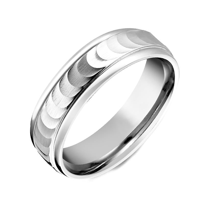 Palladium Satin Textured Wedding Band | British Diamond Company