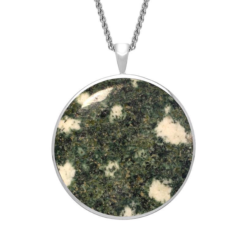 Sterling Silver Preseli Bluestone Round Classic Large Necklace ...