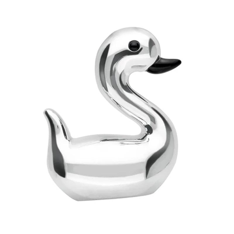 Sterling Silver Whitby Jet Luckiest Duck Large Figurine | British ...