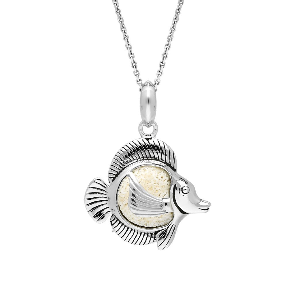 Sterling Silver Coquina Single Stone Angel Fish Necklace | British ...