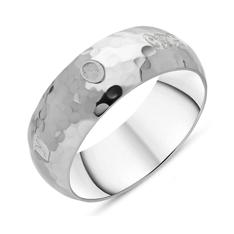 Sterling Silver King's Coronation Hallmark Hammered 8mm Ring D ...