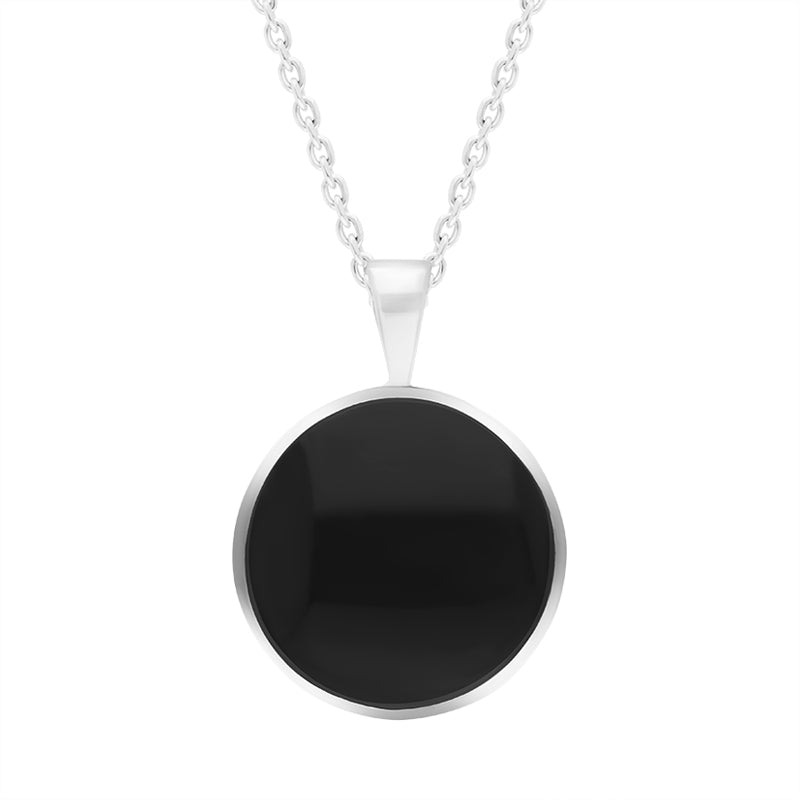 Sterling Silver Whitby Jet Round Necklace | British Diamond Company